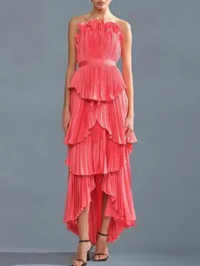 AMUR | Dresses | Amur Janey Midi Dress 0 Aurelia Red Gown Cocktail ...